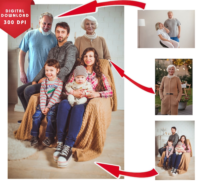 Photo Merge or Add People to Photo Combine Photos Couple - Etsy