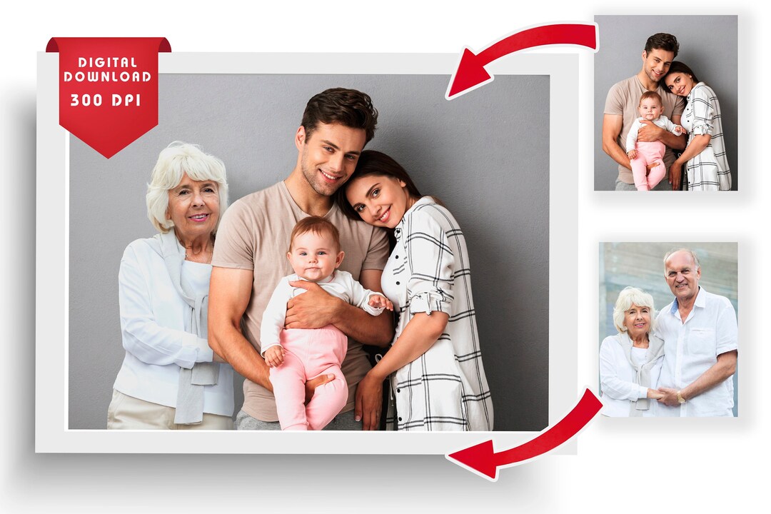 Photo Merge or Add People to Photo, Couple Portrait, Add Deceased Loved ...