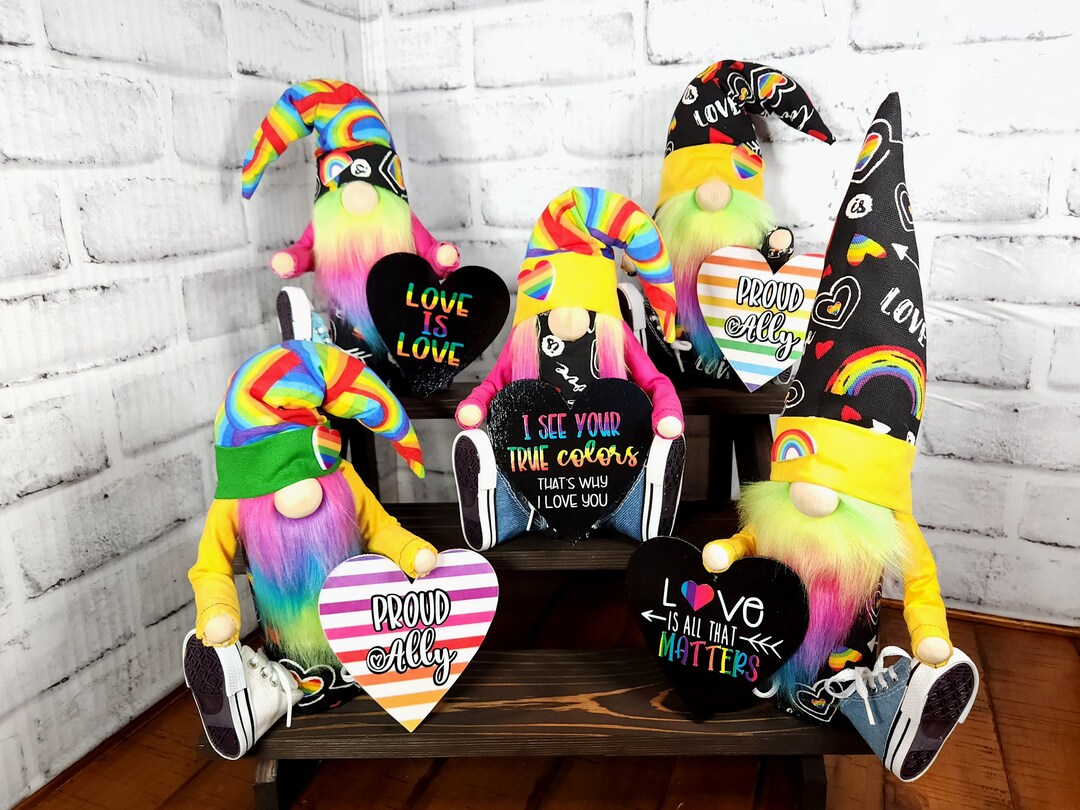 Pride Gnome, LGBTQ Gnome, Rainbow Gnome, Sitting Gnome, Handmade Gnome ...