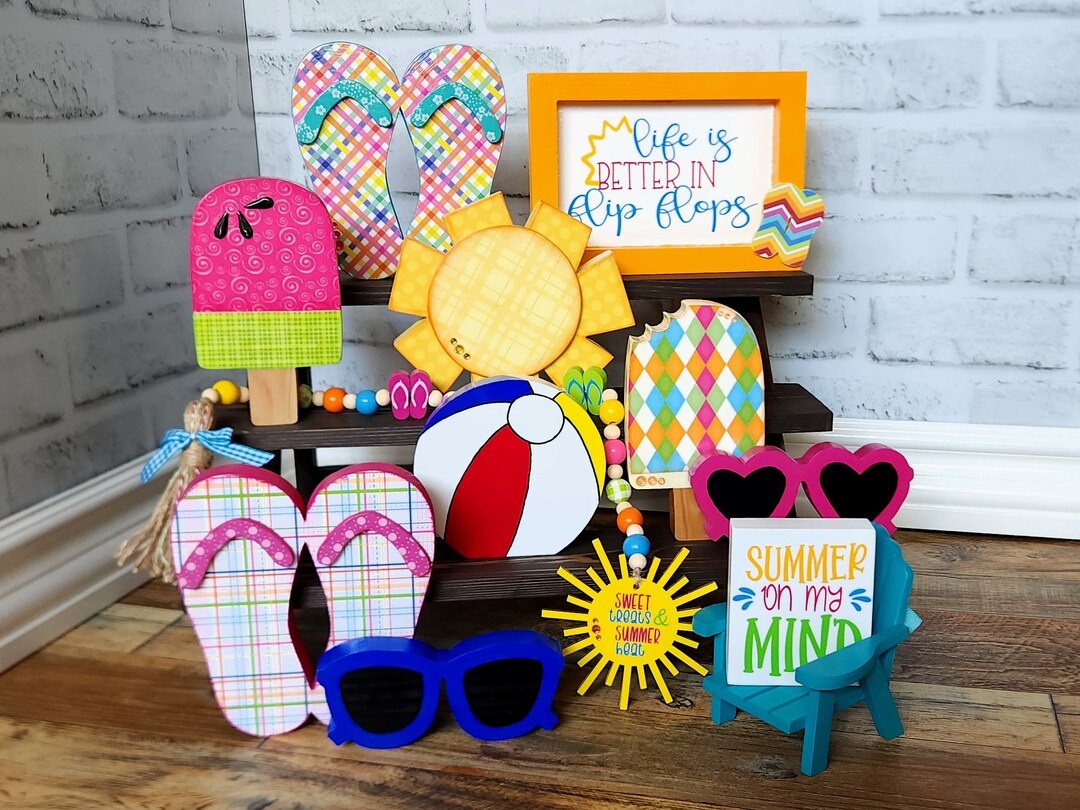 Summer Tiered Tray Decor, Summer Decor,sun Decor, Sunglasses Decor,flip ...