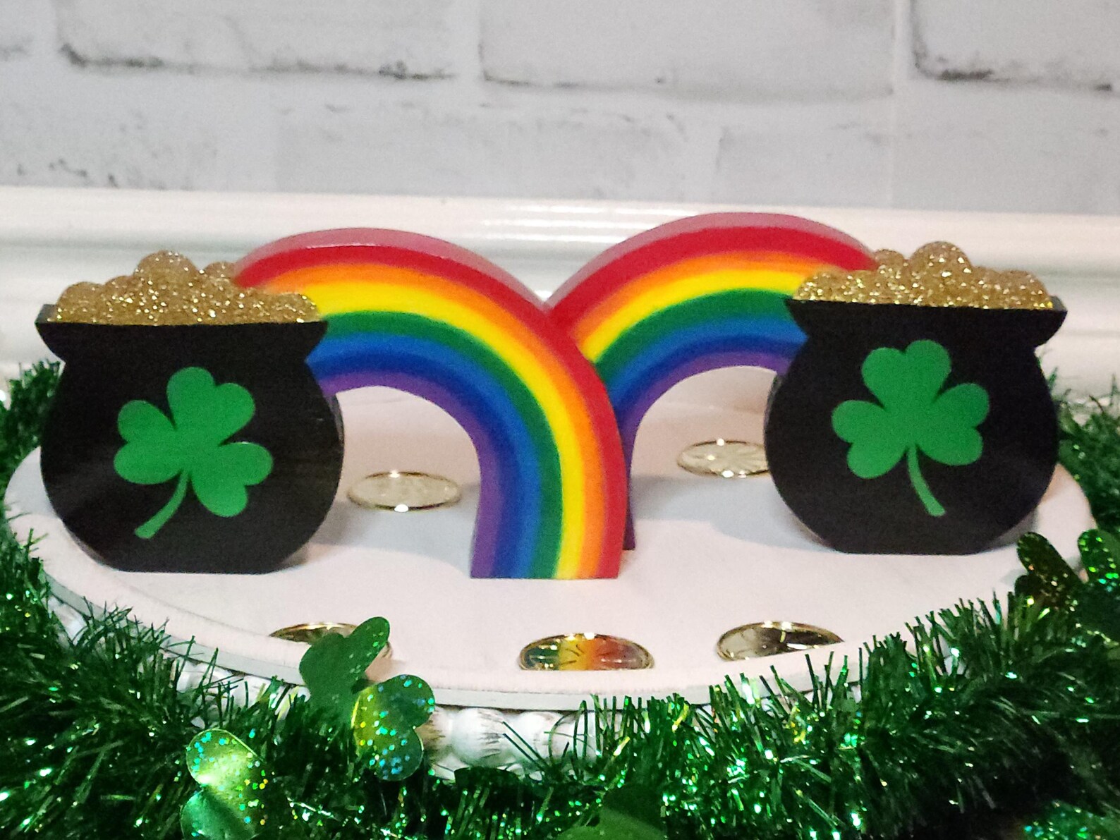 Pot of Gold With Rainbow, St Patrick's Day Decor, Tiered Tray Decor ...