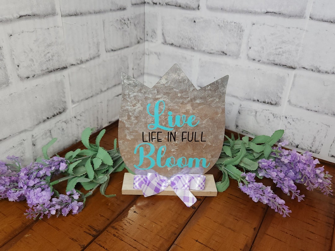 Metal Tulip Standing Sign, Spring Standing Sign, Spring Tiered Tray ...