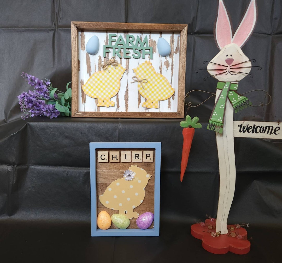Easter Sign, Easter Chick Sign, Chirp Sign, Chick Decor, Easter Shelf ...