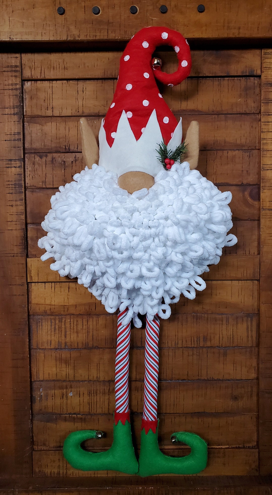 Christmas Wreath, Elf Gnome Christmas Wreath, Gnome Wreath, Gnome Decor ...