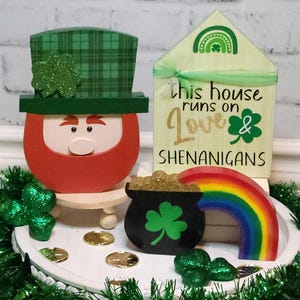 Pot of Gold With Rainbow, St Patrick's Day Decor, Tiered Tray Decor ...