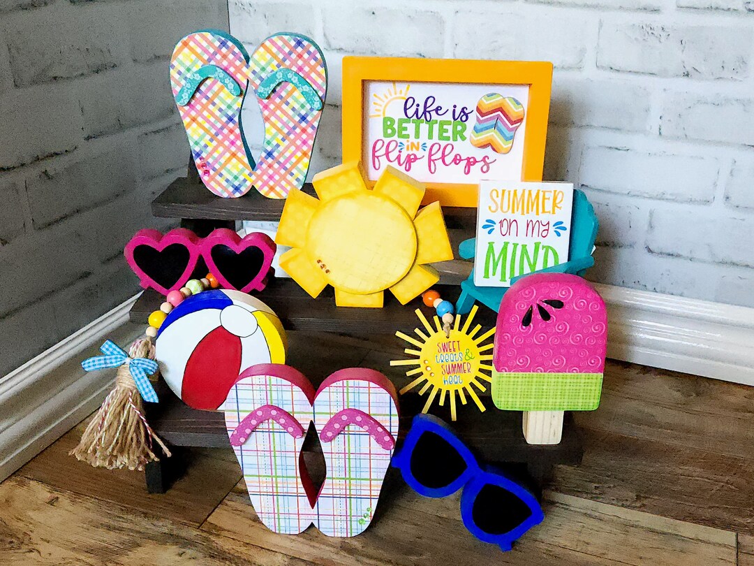 Summer Tiered Tray Decor, Summer Decor,sun Decor, Sunglasses Decor,flip ...