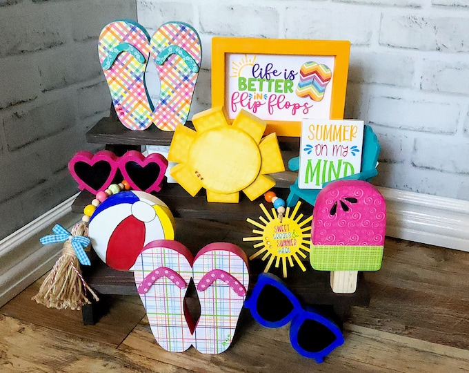 Summer Tier Tray Decor, Summer Decor, Summer Time, Hello Sunshine ...