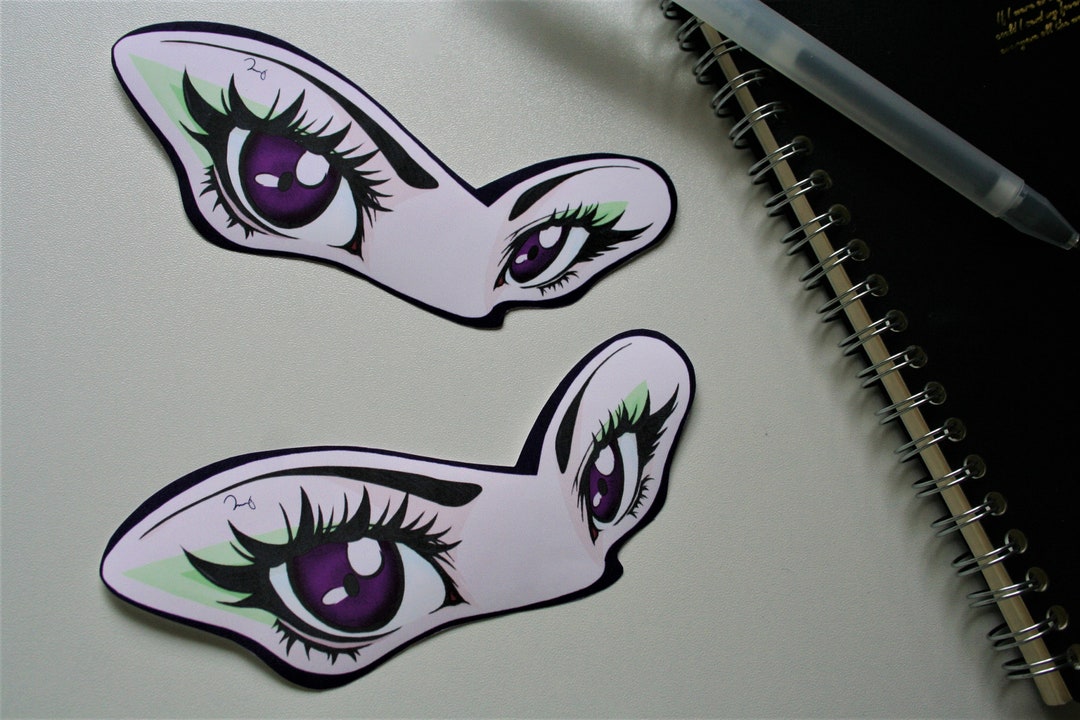 Anime Makeup Eyes Stickers | Anime Eyes | Handmade Stickers | Vinyl ...