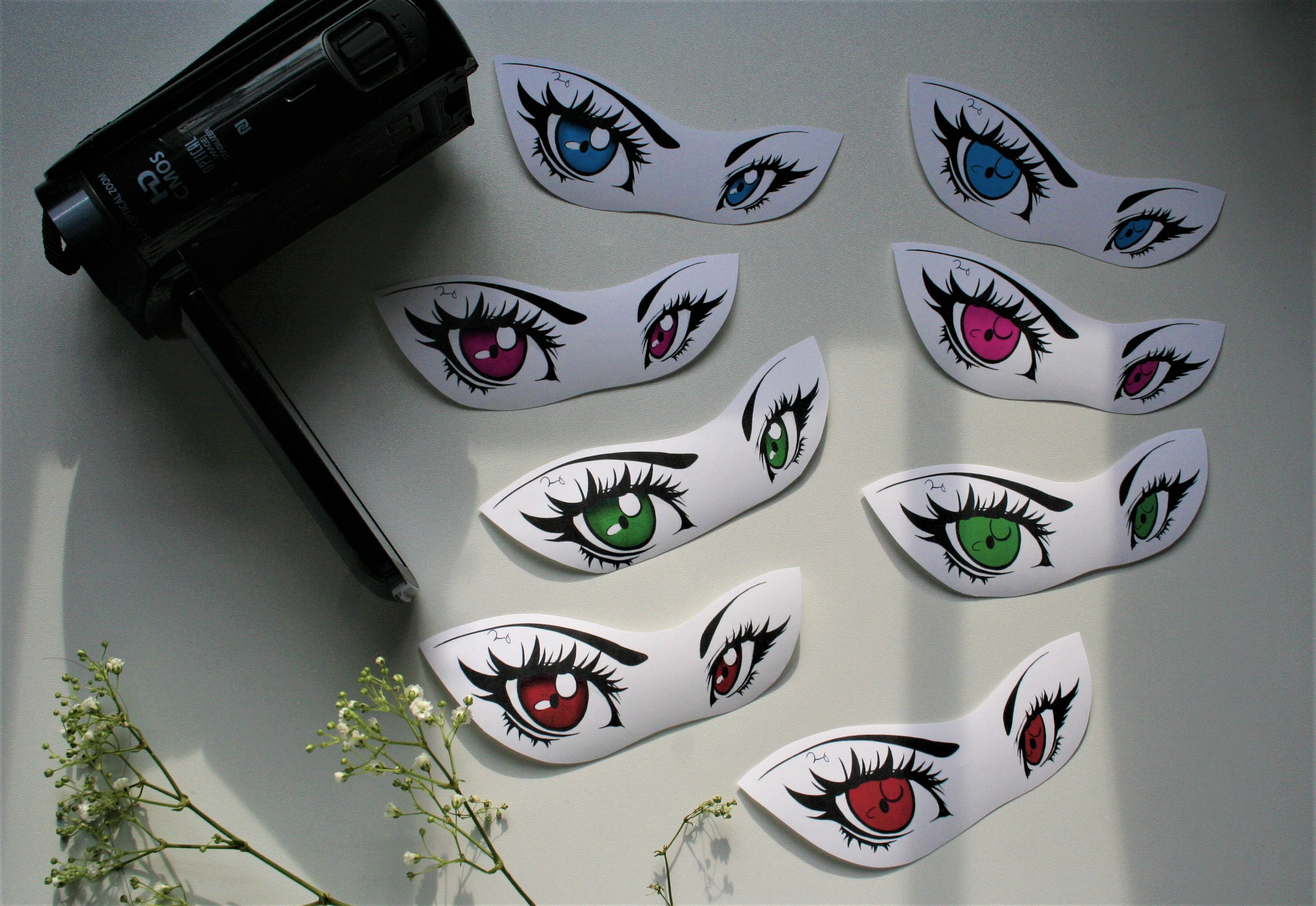 Handmade Anime Eyes Stickers Anime Anime Eyes Vinyl - Etsy
