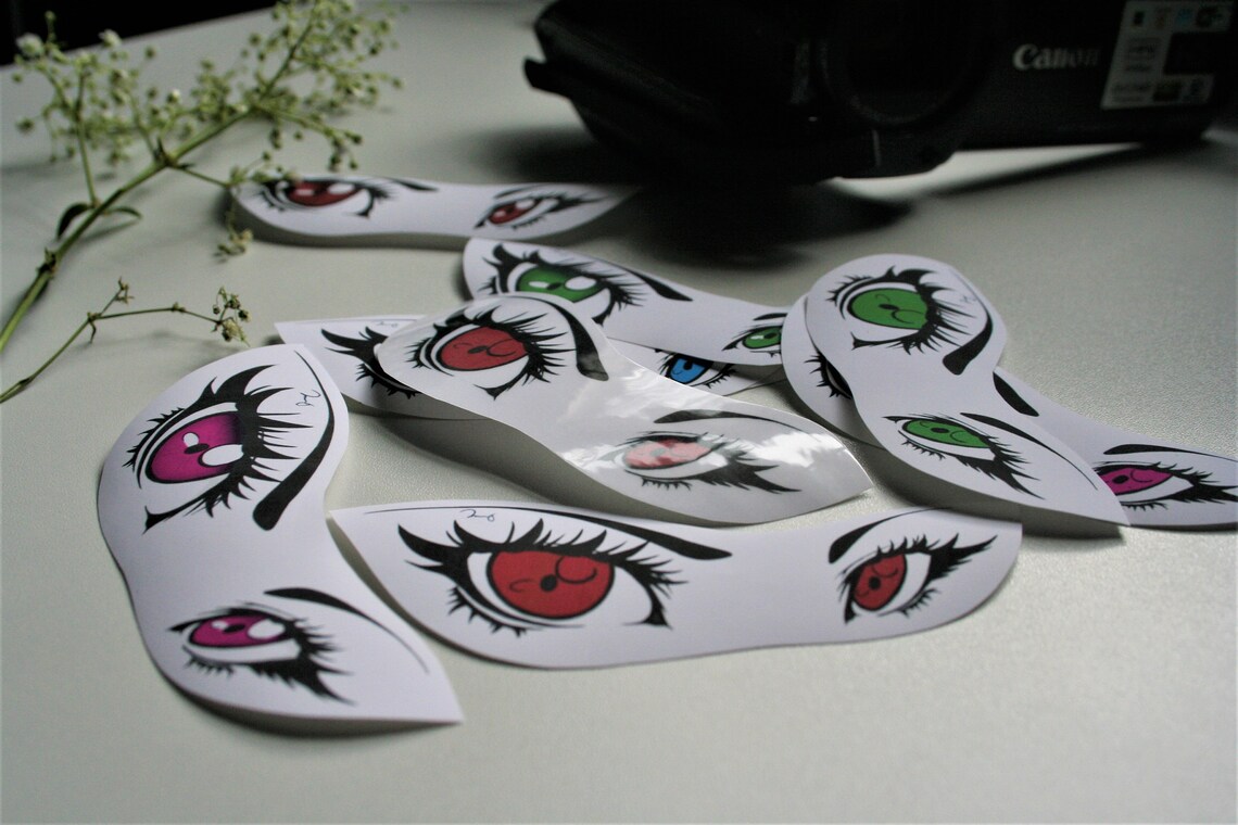 Handmade Anime Eyes Stickers Anime Anime Eyes Vinyl - Etsy