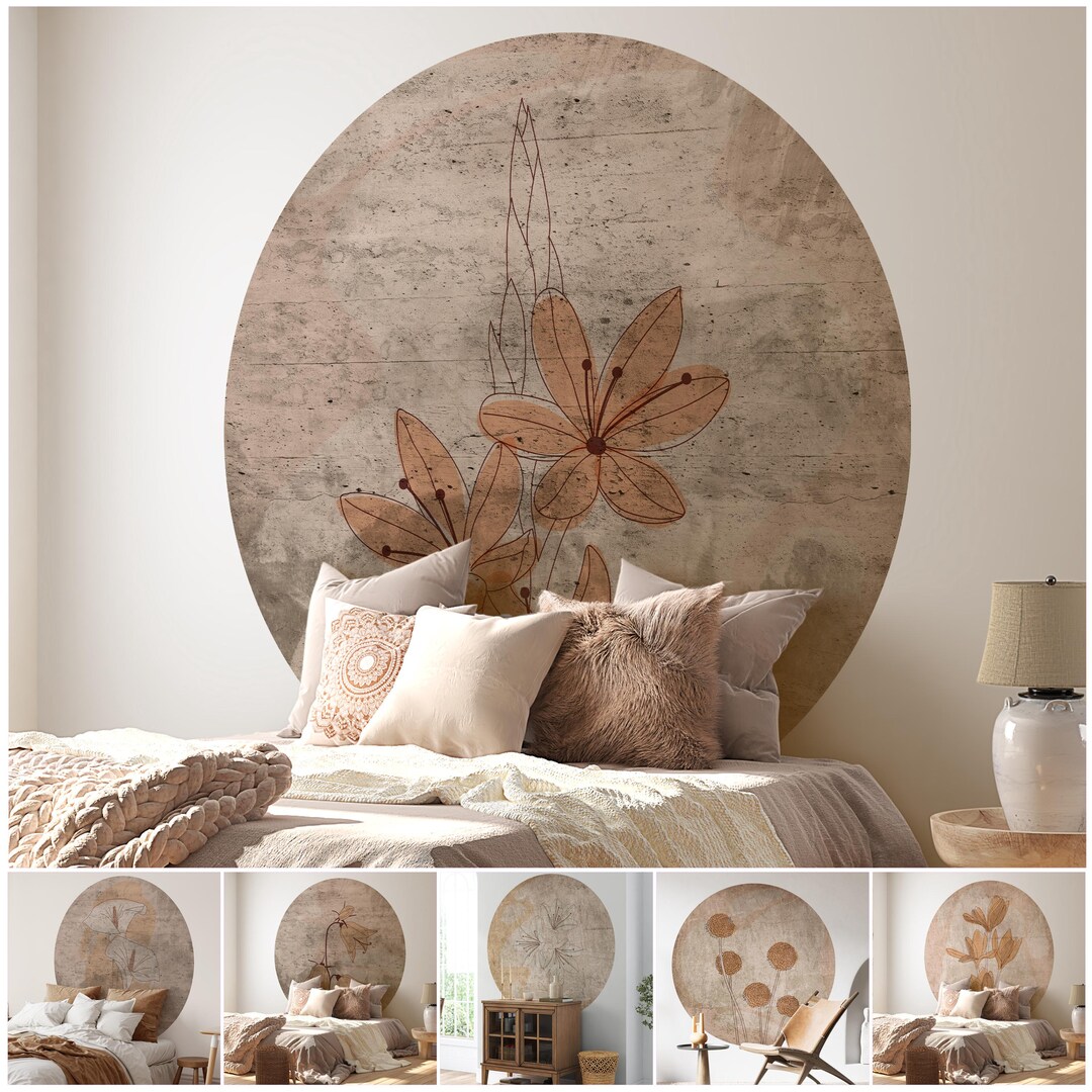 Round Wallpaper, Circle Wall Decal, Peel and Stick Wallpaper, Wall ...