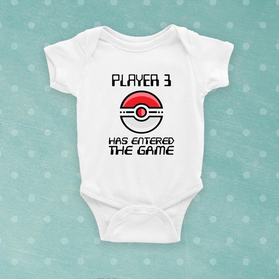 Player 3 has Entered the Game Baby Onesie, Pokemon Inspired Baby onesie ...