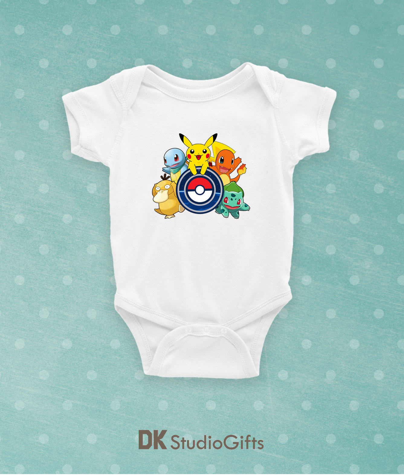 Cute PKM Characters and Poke-ball, PKM Inspired Baby onesie sold by ...