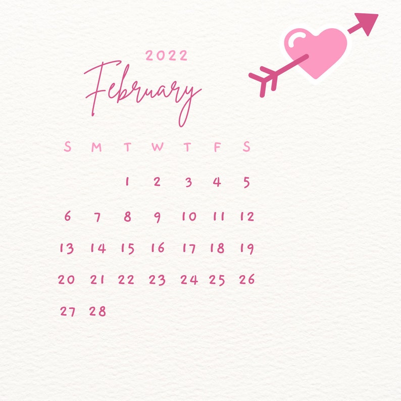 Printable February Month Calendar - Etsy