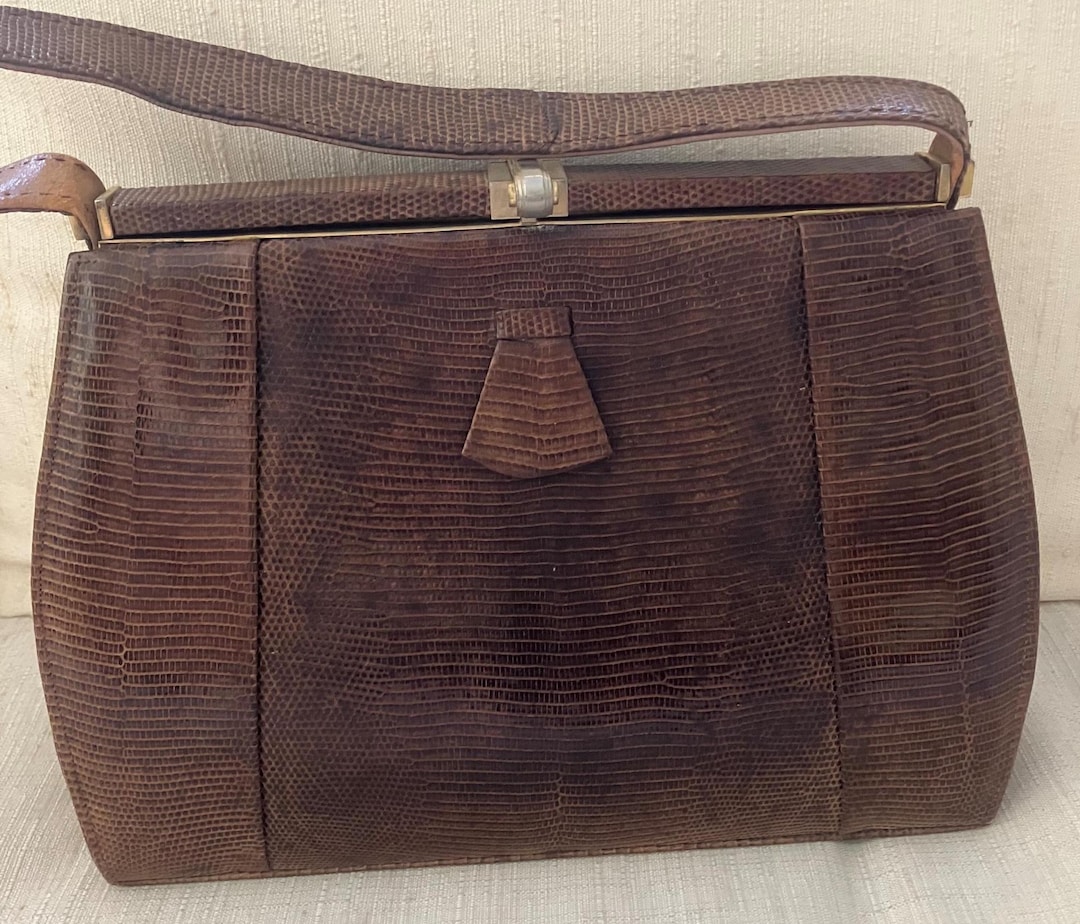 1960s Jane Shilton Genuine Lizard Skin Designer Hand Bag Purse. Retro ...