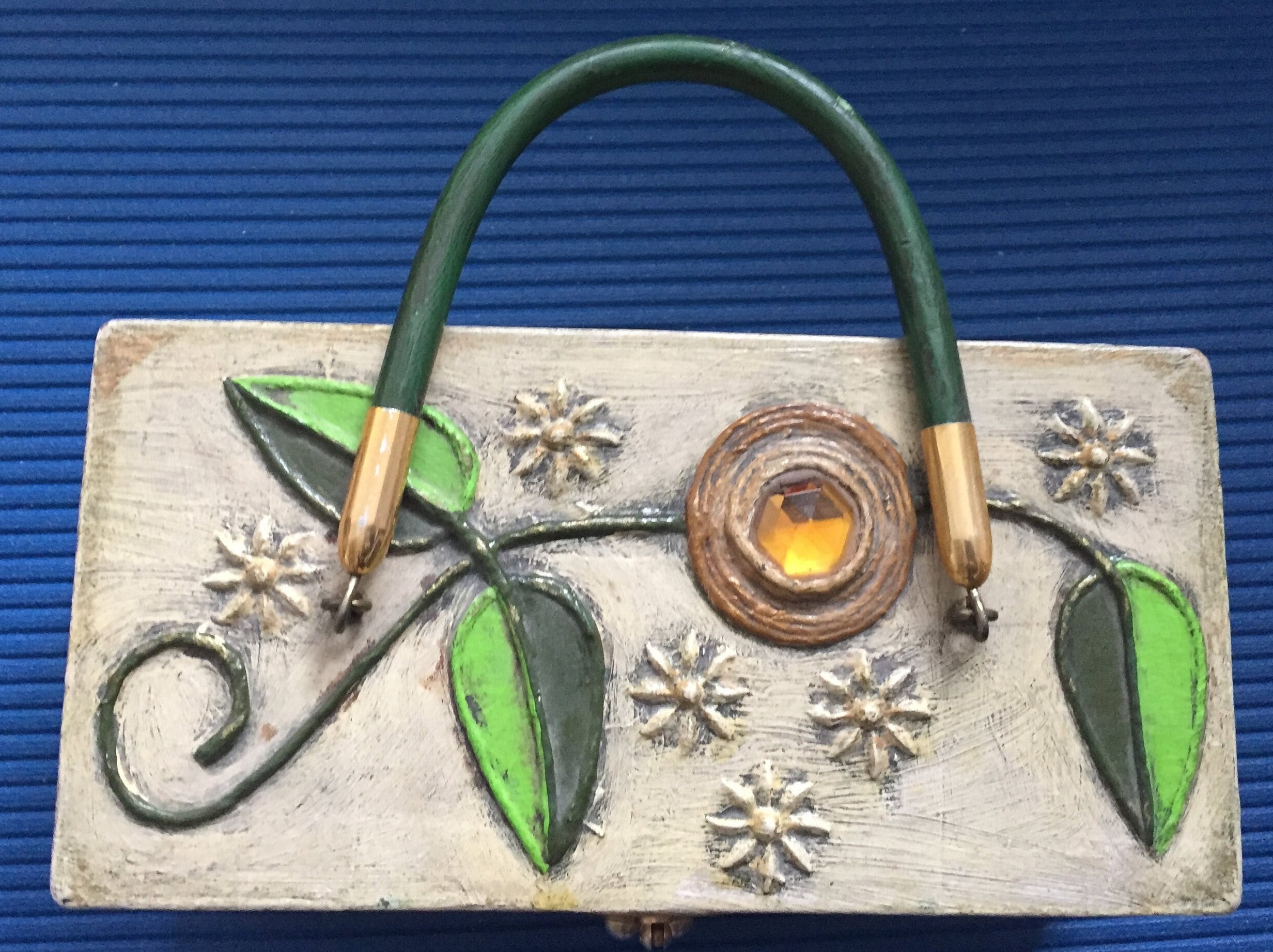 Rare Vintage Enid Collins of Texas Papier Mache Covered Wooden Box Bag ...