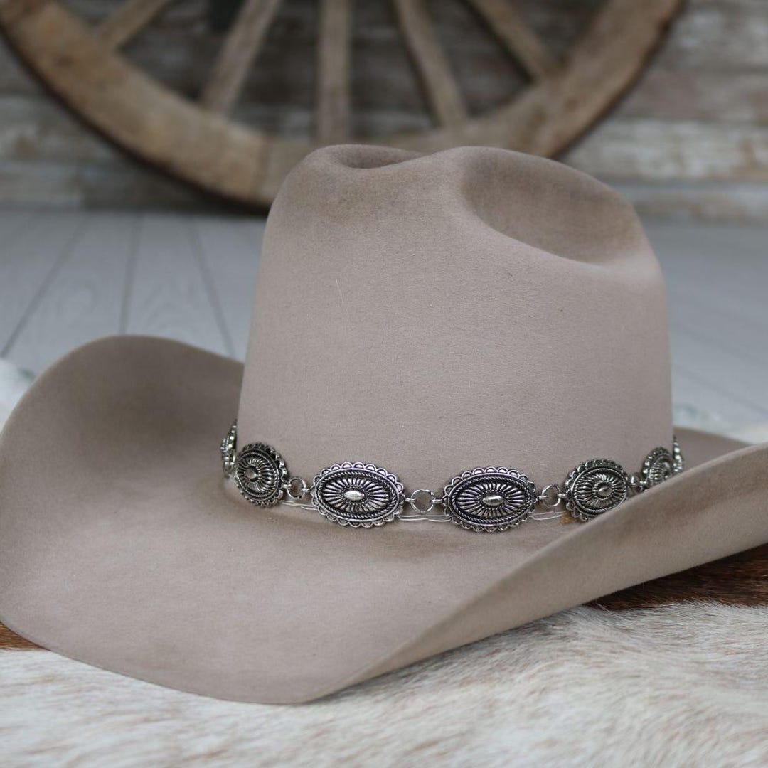 Antiqued Oval Concho Hat Band - Briscoe - Etsy