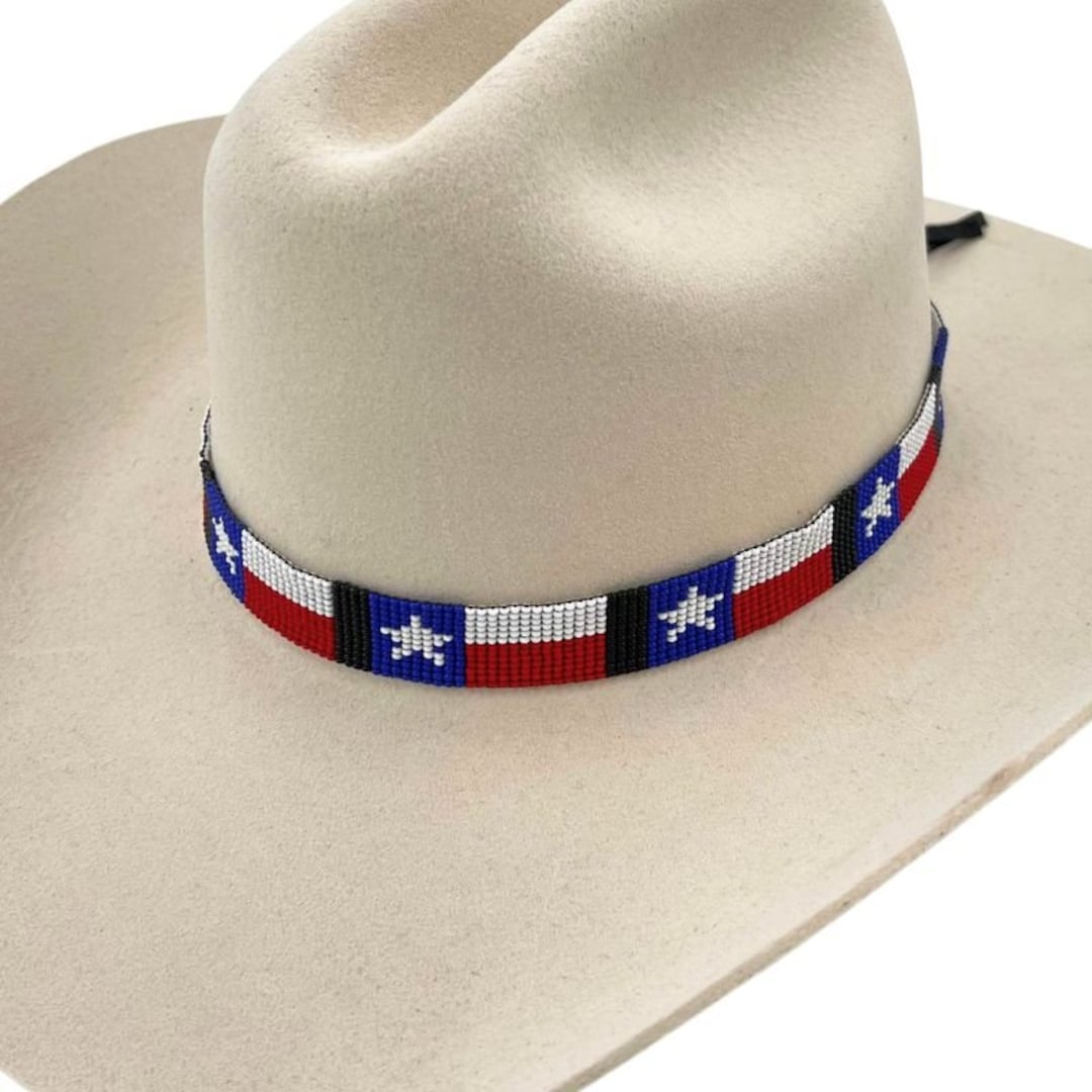 Texas Flag Beaded Hat Band - Etsy