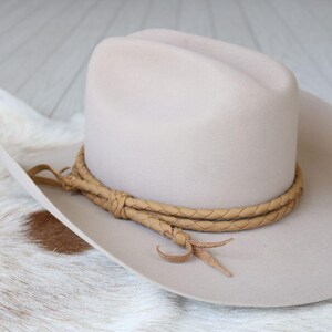 Tan Braided Leather Hat Band - Etsy