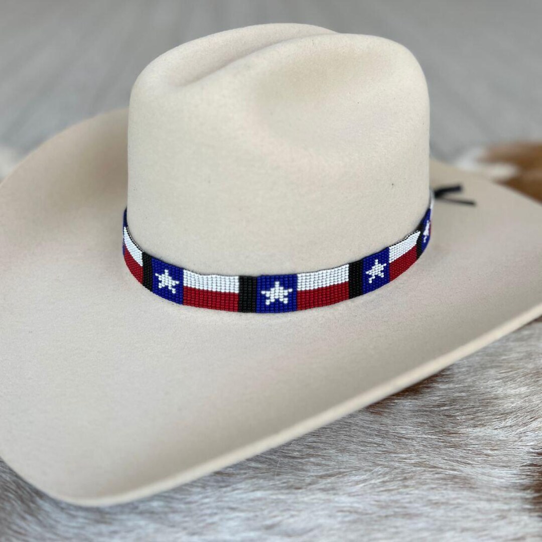 Texas Flag Beaded Hat Band - Etsy