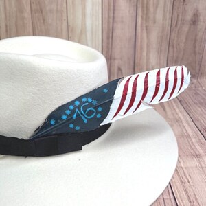 Western Hat Feather With 76 Bennington American Flag - Etsy
