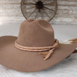 Tan Braided Leather Hat Band - Etsy