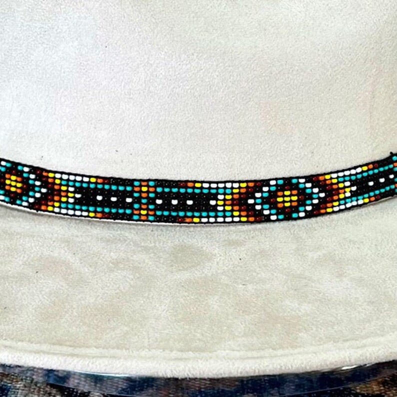Western Beaded Hat Band Aztec - Etsy