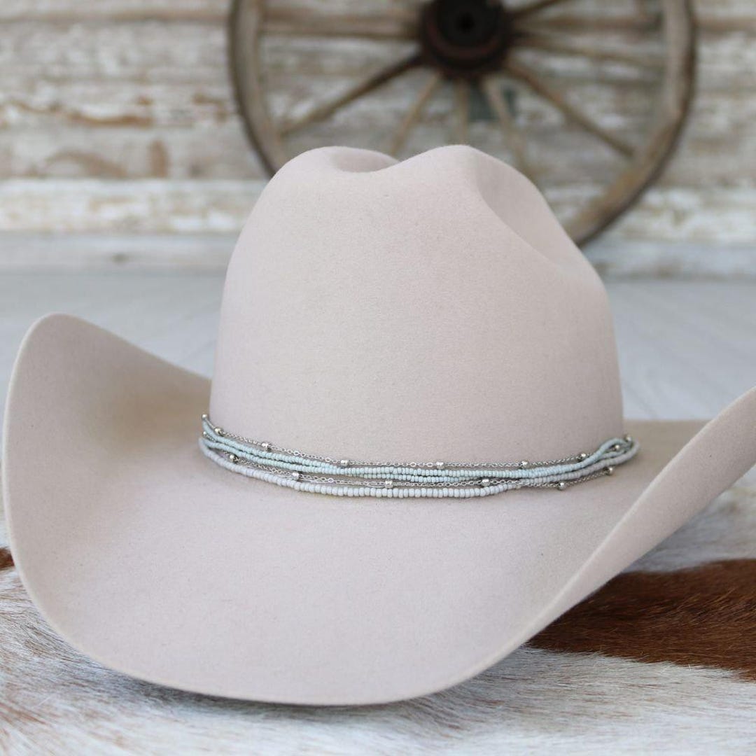 Mist Grey Multi-strand Beaded Hat Band - Etsy