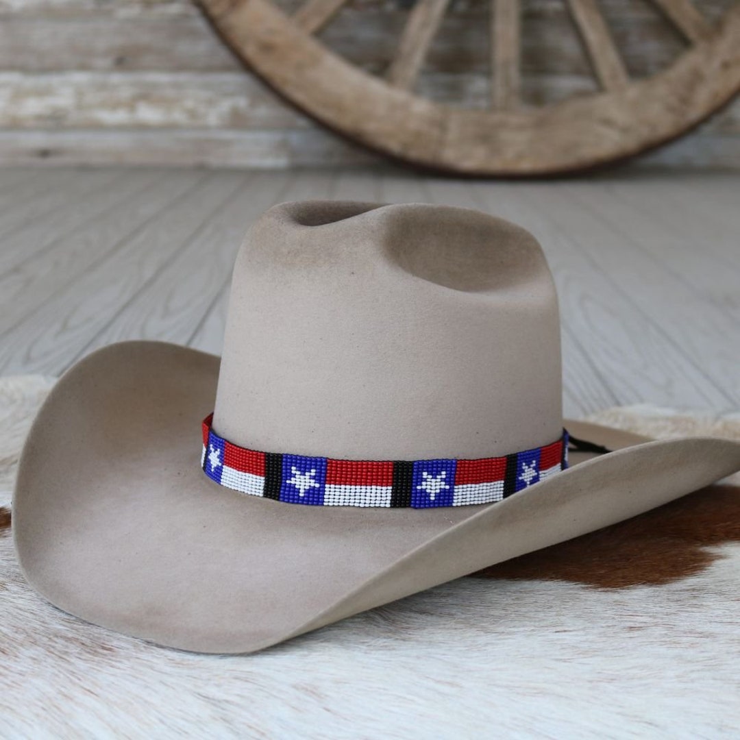 Texas Flag Beaded Hat Band - Etsy