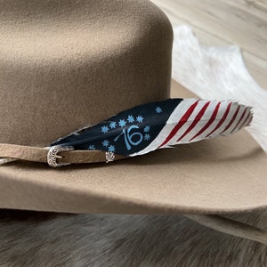 Western Hat Feather With 76 Bennington American Flag - Etsy