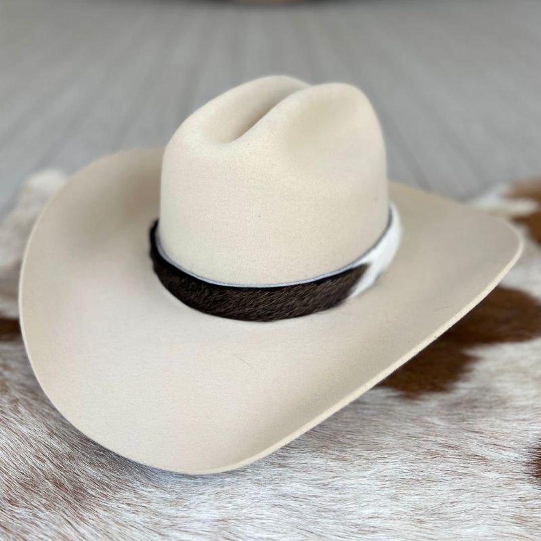 Cowhide Hat Band - Black Brown & White - Etsy