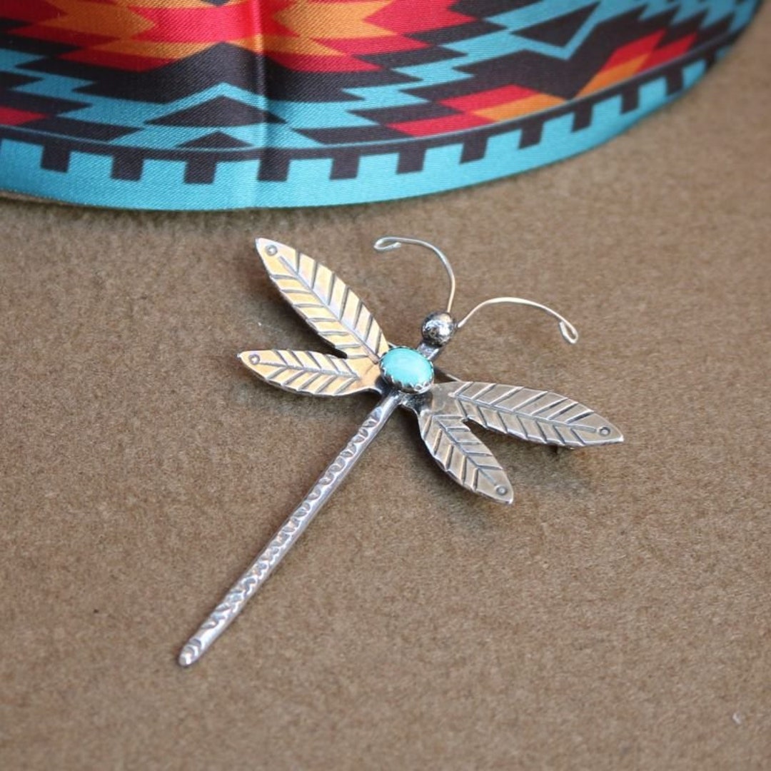 Peyote Bird Sterling Silver Dragonfly Hat Pin - Etsy