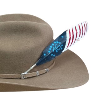 Western Hat Feather With 76 Bennington American Flag - Etsy