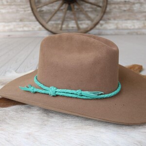 Turquoise Braided Leather Hat Band - Etsy