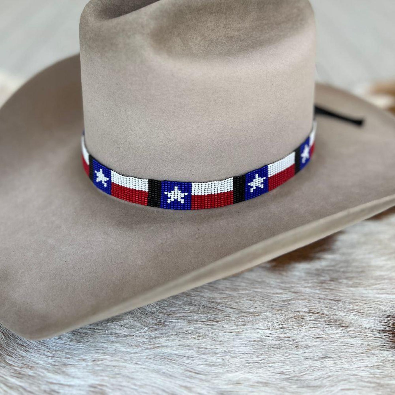 Texas Flag Beaded Hat Band - Etsy