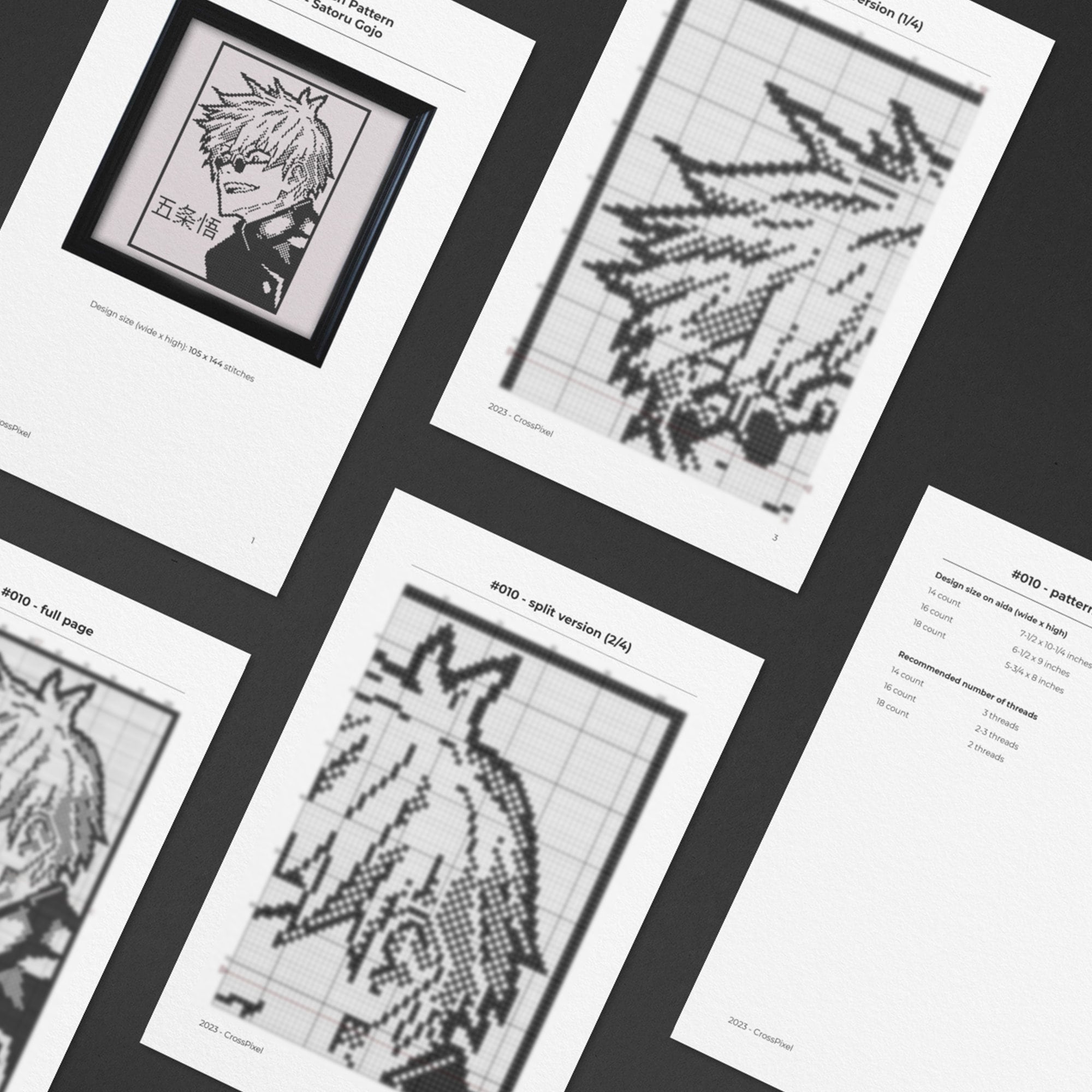 Satoru Gojo Cross Stitch Pattern Cross Stitch Template Satoru Gojo From ...