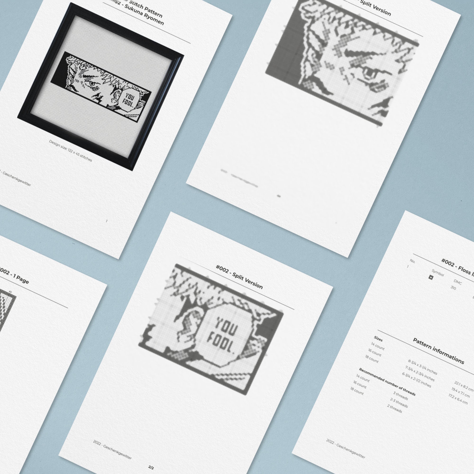 Sukuna Cross Stitch Pattern Cross Stitch Template (Download Now) - Etsy