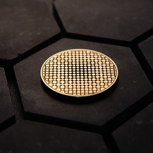 Geometric Haptic Brass Coin, EDC, Worry Coin, Fidget Coin, Haptic Coin ...
