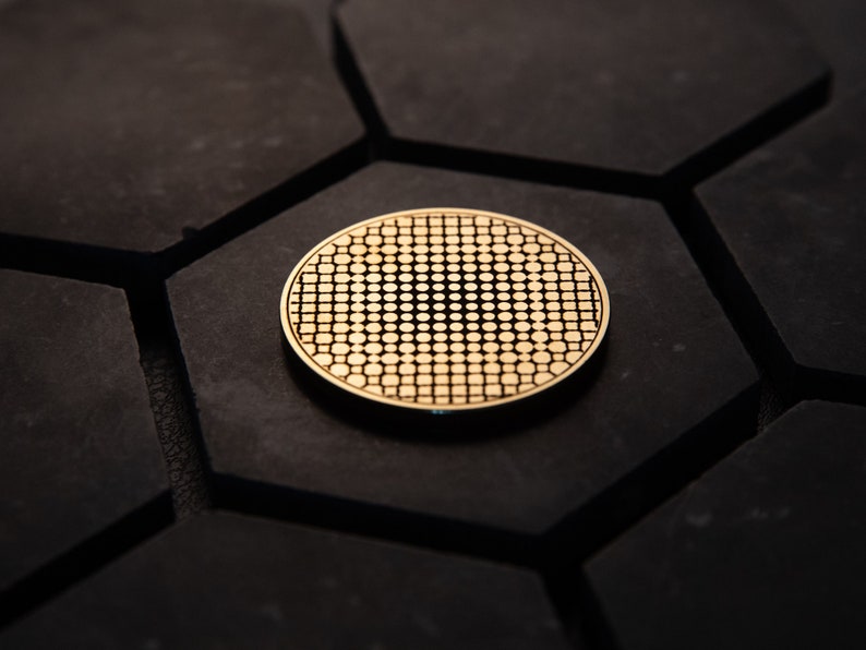 Geometric Haptic Brass Coin EDC Worry Coin Fidget Coin - Etsy
