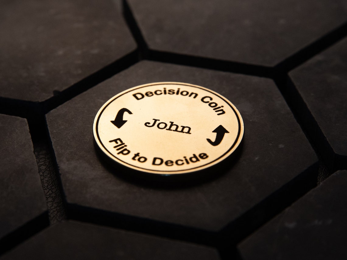 Decision Coin Custom Engraved Brass Coin Couples Flip Coin - Etsy