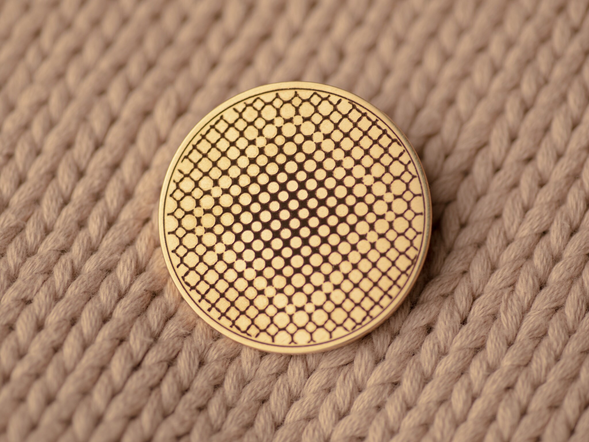 Geometric Haptic Brass Coin, EDC, Worry Coin, Fidget Coin, Haptic Coin ...