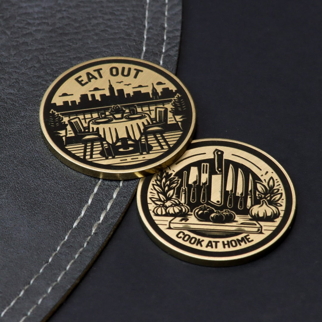 Cook at Home Vs. Eat Out - Decision Coin - Gift for Her - Gift for Him ...
