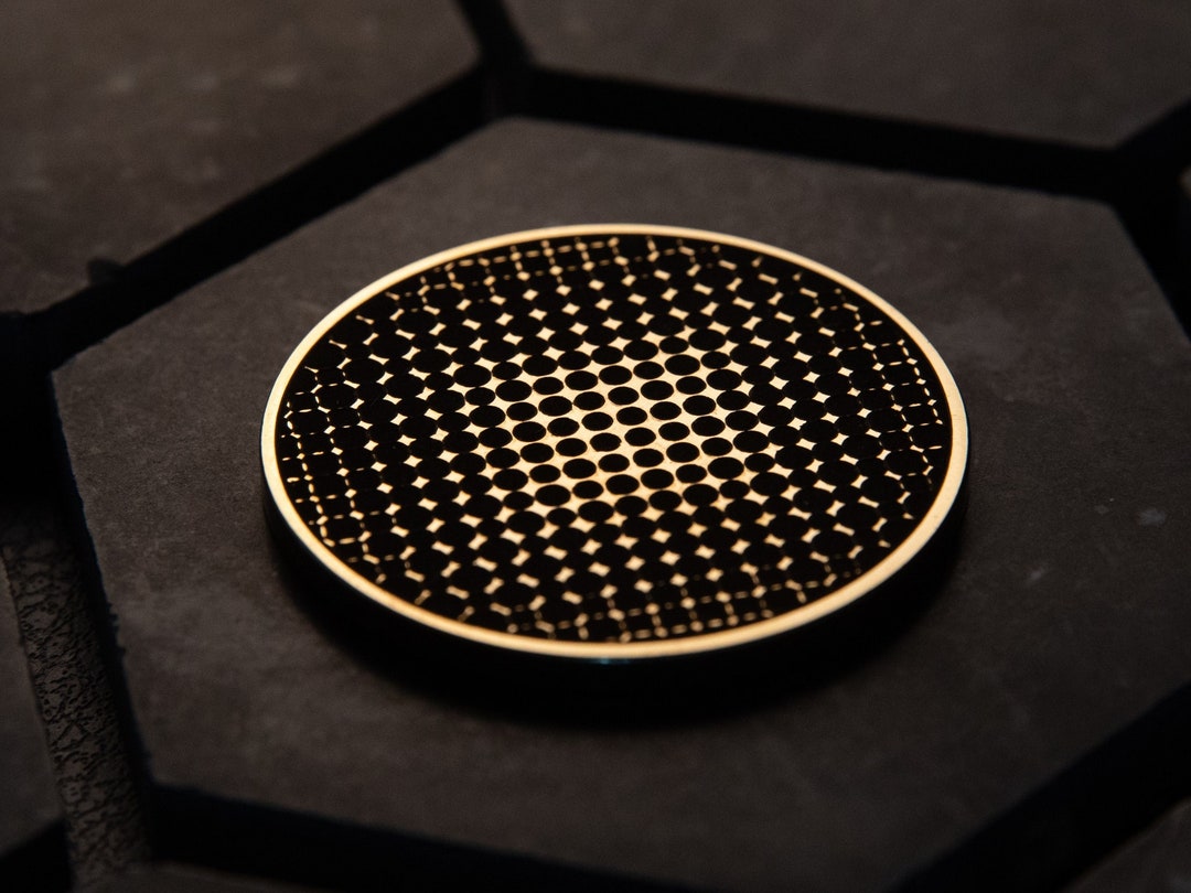 Geometric Haptic Brass Coin, EDC, Worry Coin, Fidget Coin, Haptic Coin ...