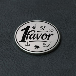 1 Favor Coin - Custom Engraved Brass Coin - Couples Flip Coin - Gifts ...