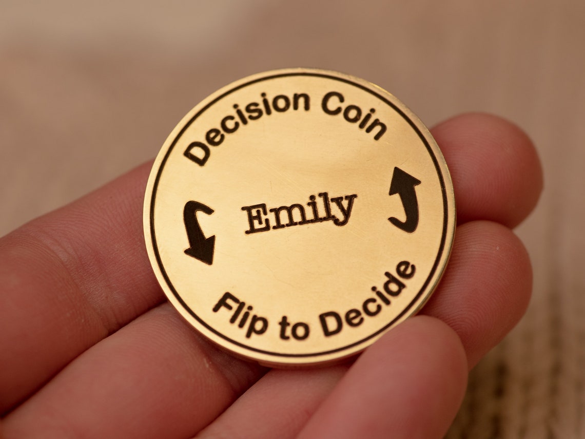 Decision Coin Custom Engraved Brass Coin Couples Flip Coin - Etsy