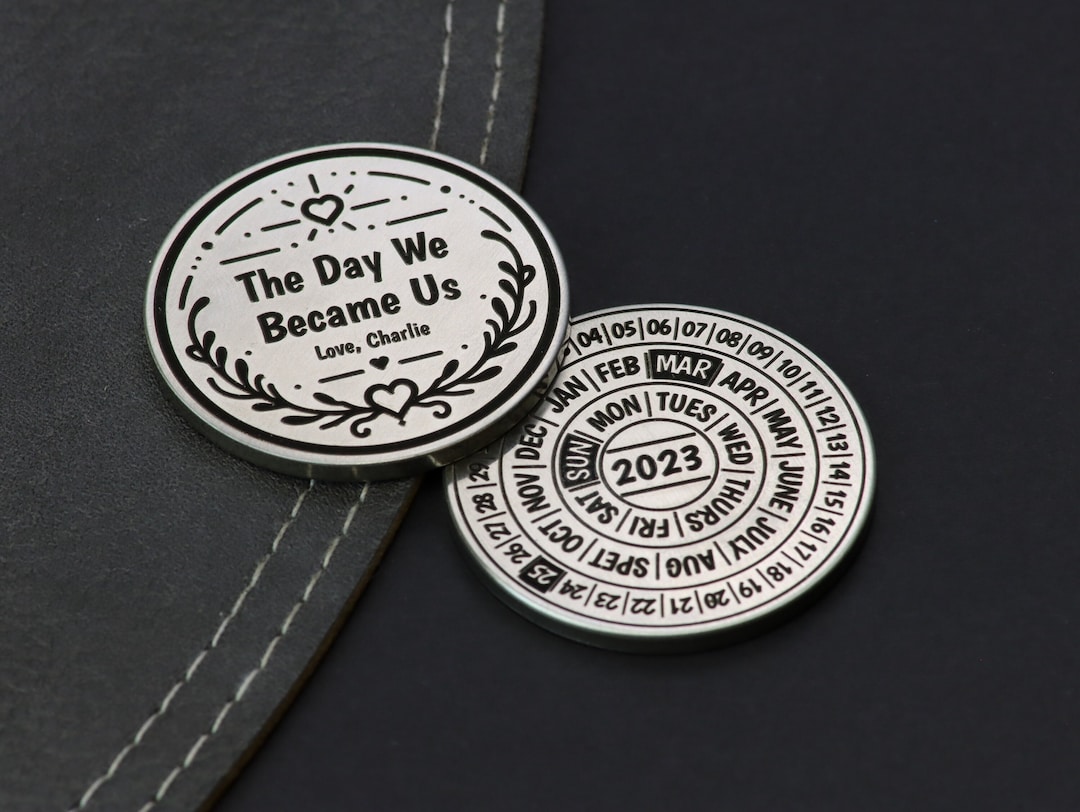 Personalized Couples Coin, Day We Became Us, Anniversary Gift, Gift for ...