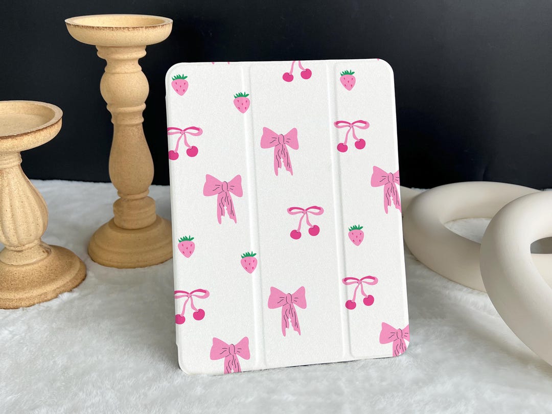 Pink Bow Sweet Cherry iPad Case, New iPad Pro 11" 13"case 2024 iPad 10. ...