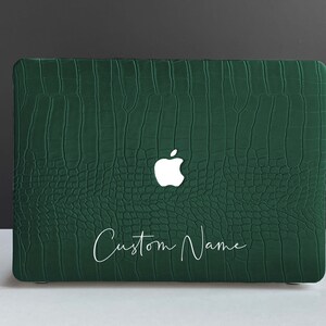 Dark Green Crocodile Pattern MacBook Case, MacBook Pro 14 2021, MacBook ...