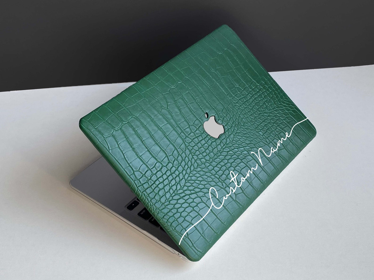 Dark Green Crocodile Pattern MacBook Case, MacBook Pro 14 2021, MacBook ...