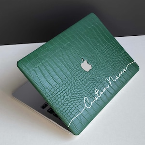 Dark Green Crocodile Pattern MacBook Case, MacBook Pro 14 2021, MacBook ...